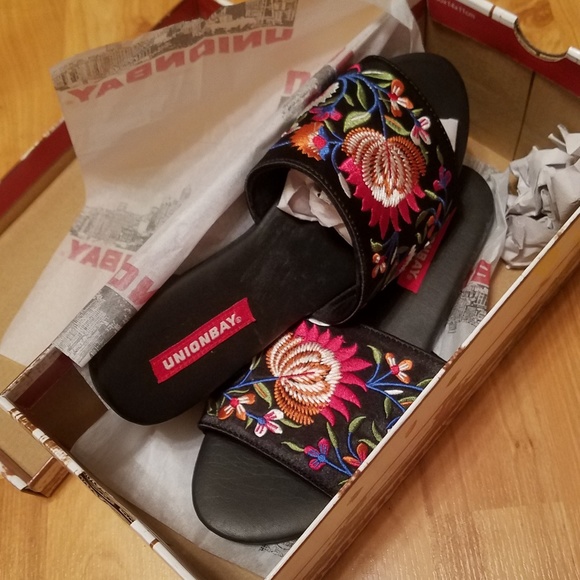 UNIONBAY | Shoes | Unionbay Floral Embroidered Slides | Poshmark